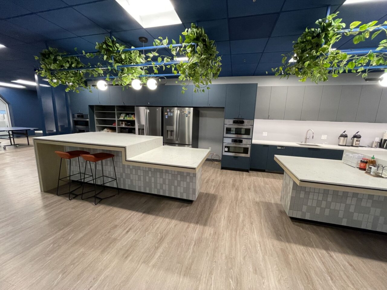 Upholstered nooks and breakrooms for tech leader - Elements Manufacturing